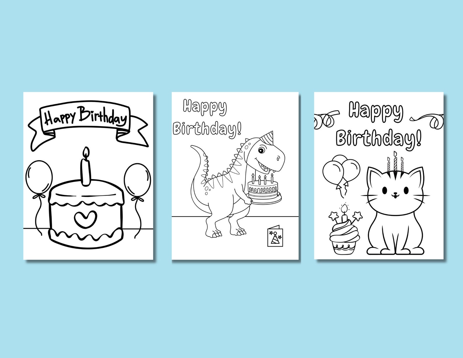 Birthday Coloring Pages for Kids - Printable 8.5 X 11 Inch Coloring ...