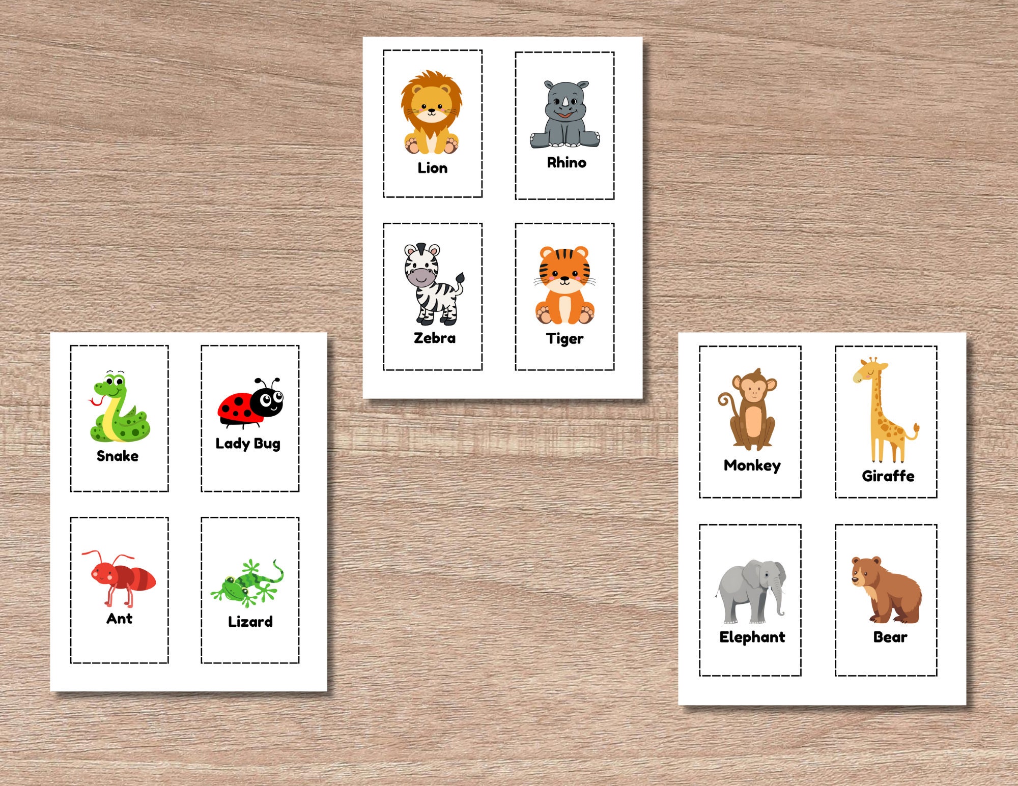 Printable Animal Flash Cards for Kids - Digital Download - Etsy Australia