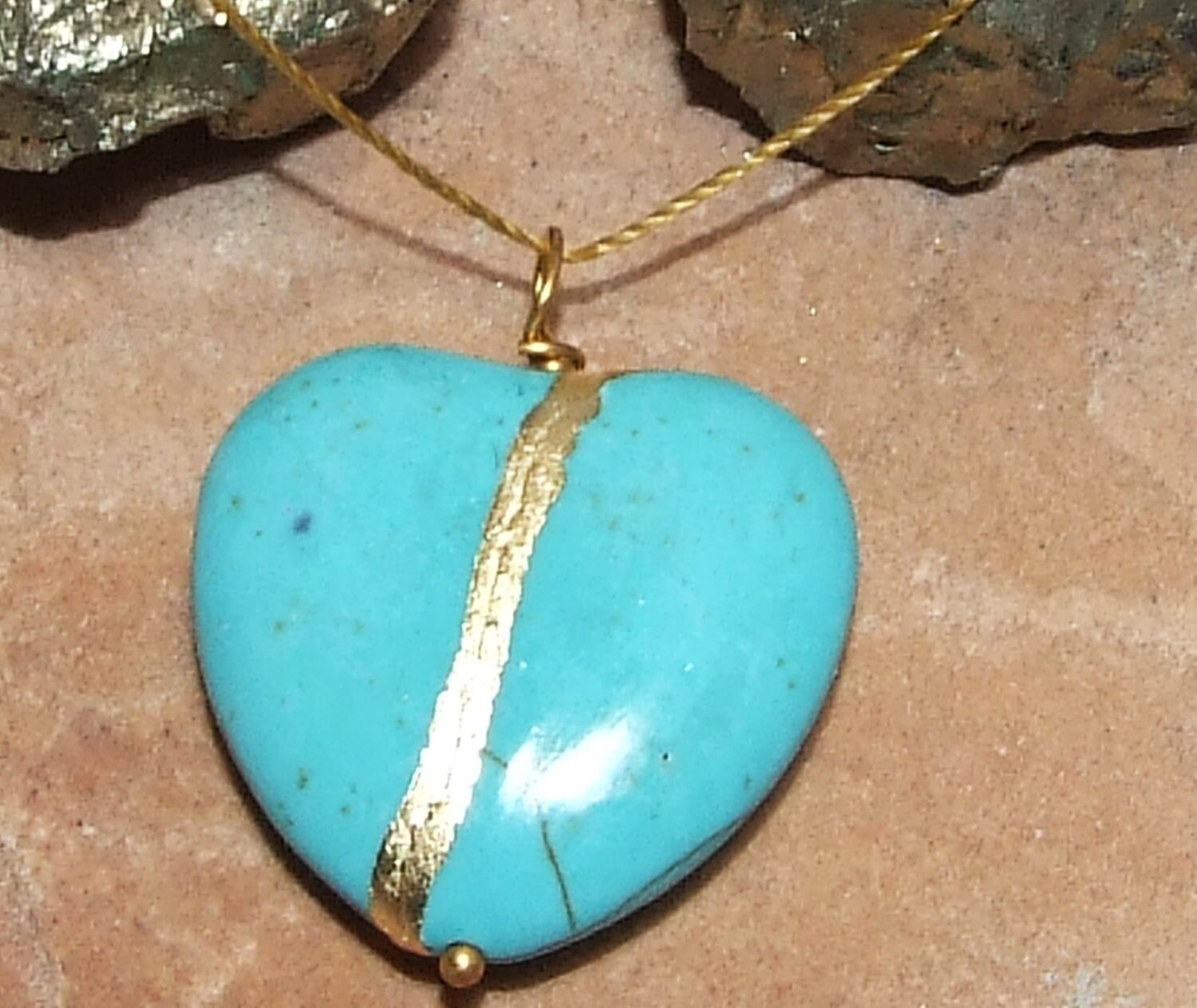 Kintsugi Broken Heart Very Large 30mm Turquoise Howlite | Etsy