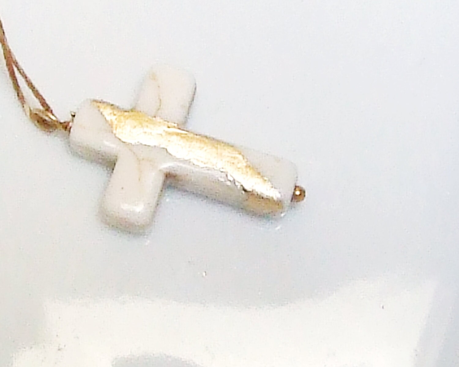 Kintsugi Broken 1 Cross White Howlite Pendant Mended | Etsy