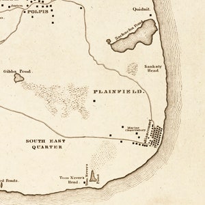 1838 - Vintage Map of Nantucket and Tuckernuck - Etsy