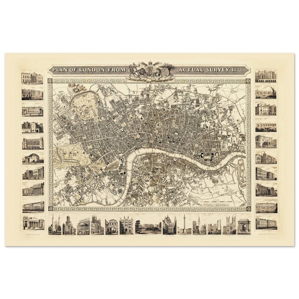 1833 Vintage Map of London - Etsy