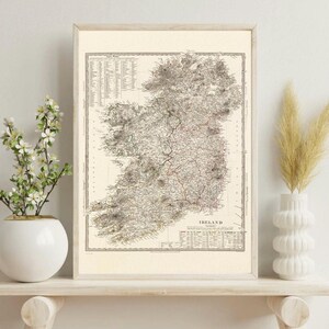 1844 - Vintage Map of Ireland - Etsy