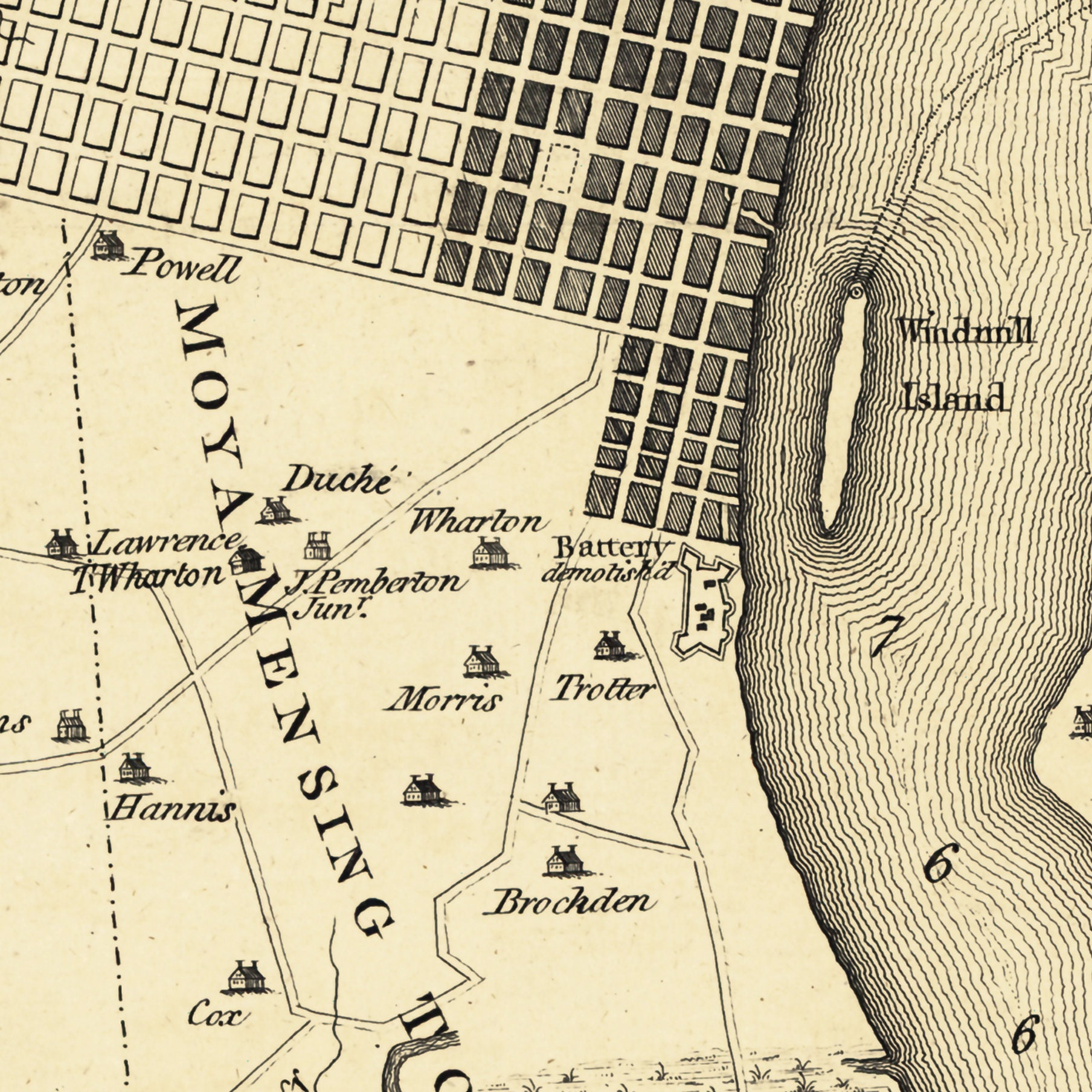1777 - Vintage Map, A Plan of the City and Environs of Philadelphia - Etsy