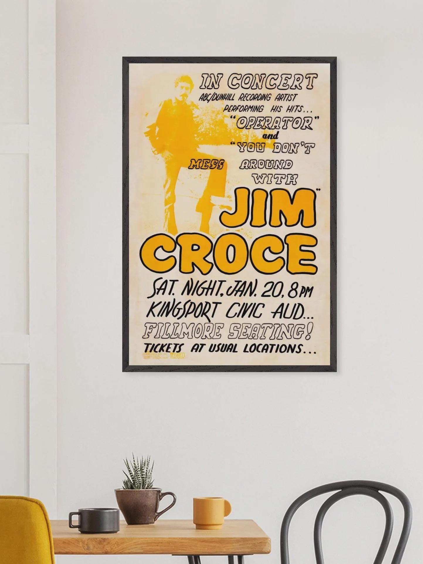1973- Jim Croce Concert Poster, Kingsport, Tennessee (unframed) - Etsy UK