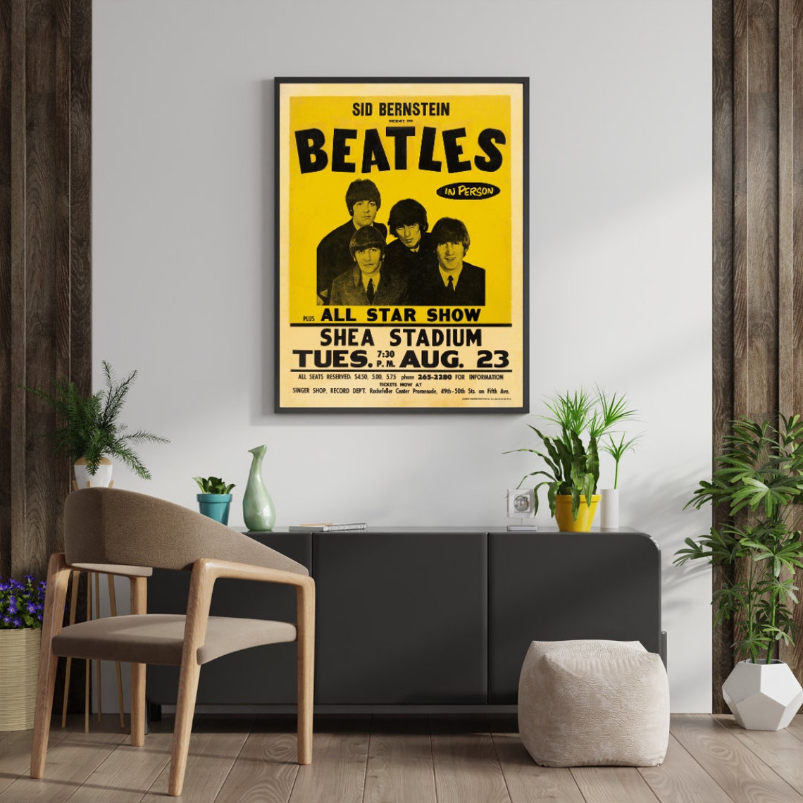 1966 - Beatles Shea Stadium Concert Poster - Etsy