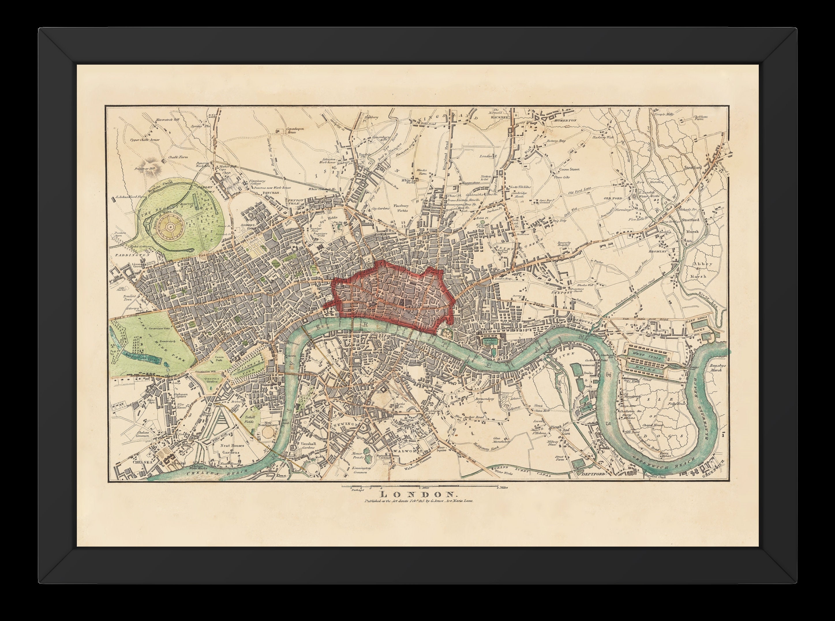 1815 - Map of London - Etsy