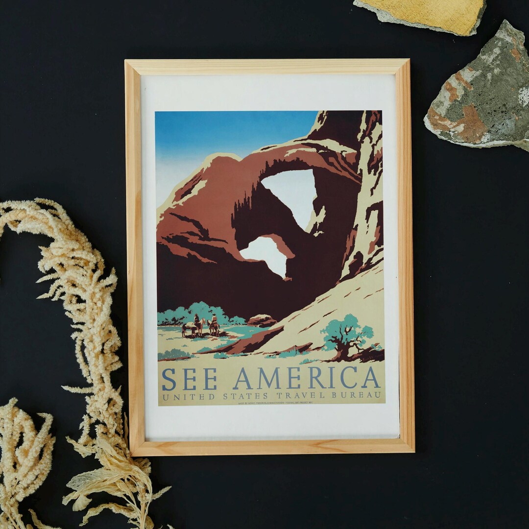 Vintage Travel Poster : Arches NP See America, United States Travel ...