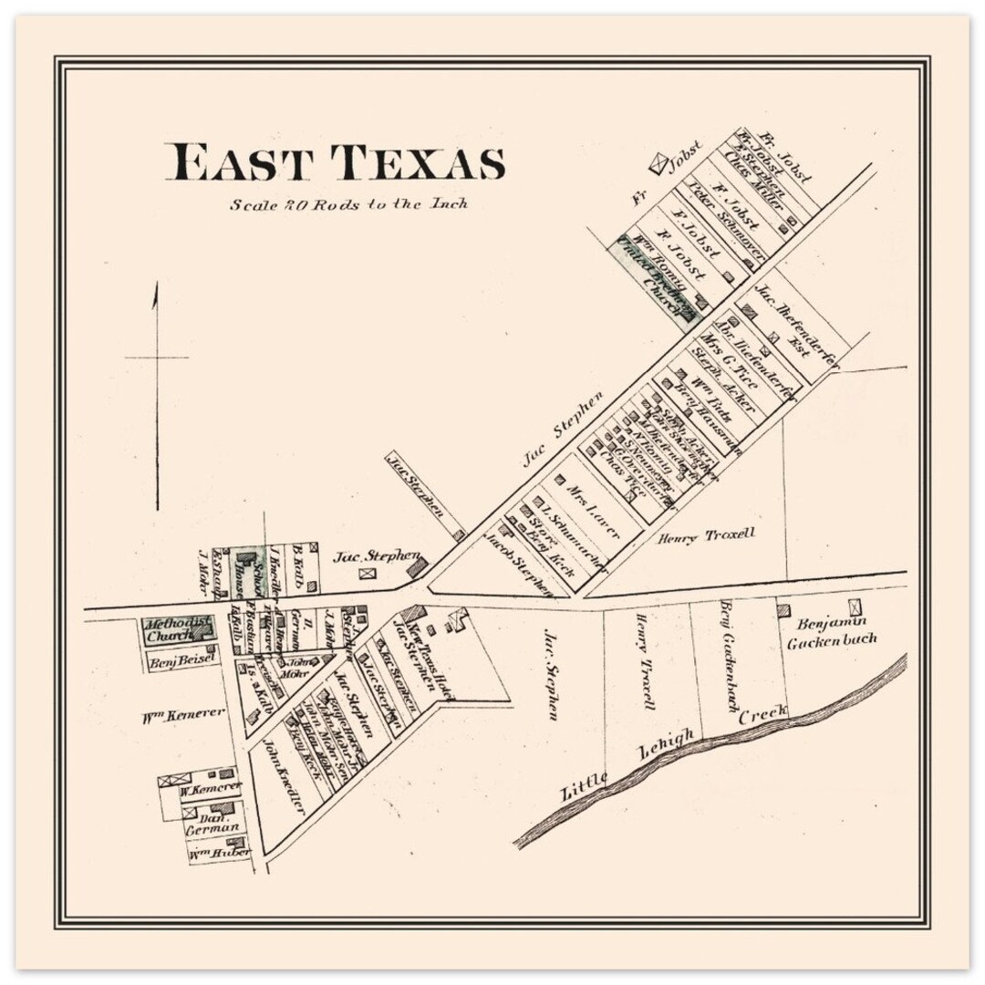 1876 Vintage Map, East Texas, Pennsylvania - Etsy