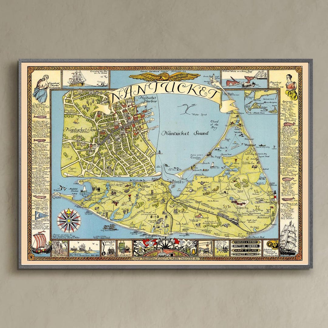 1946 - Map of Nantucket - Etsy
