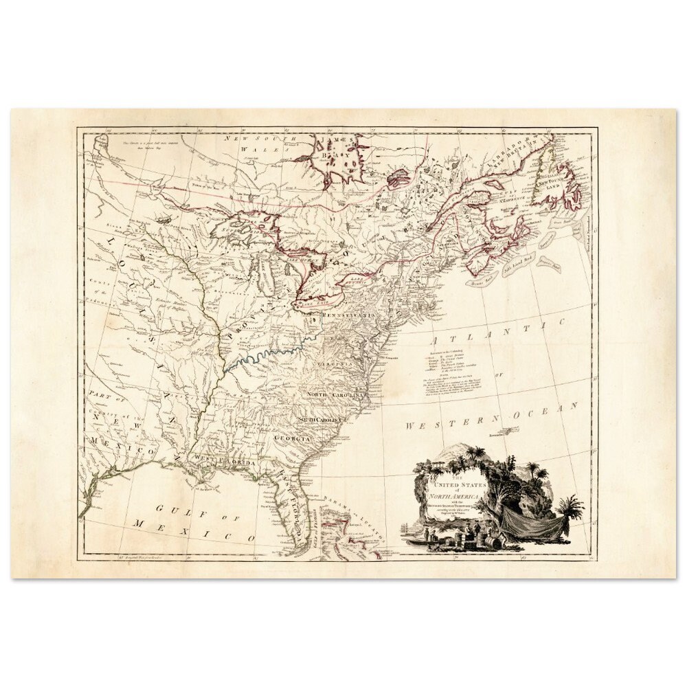 1783 - Map of the United States, With British & Spanish Possessions - Etsy