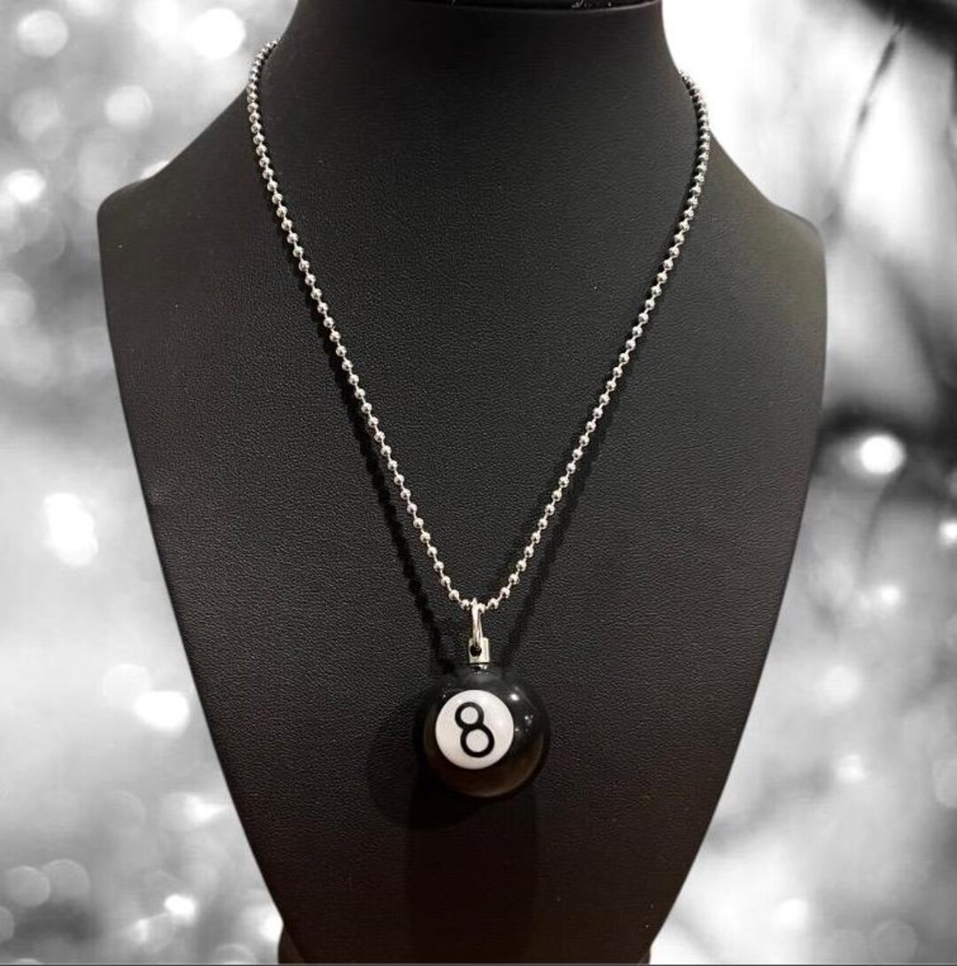 8-ball Necklace - Pool Ball Necklace -billiard Ball Necklace - Snooker ...