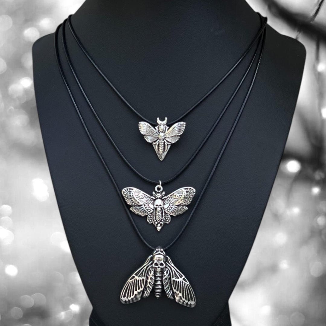 Dead Head Moth Necklace - Hawkmoth - Death's Head Moth - Luna Moth ...