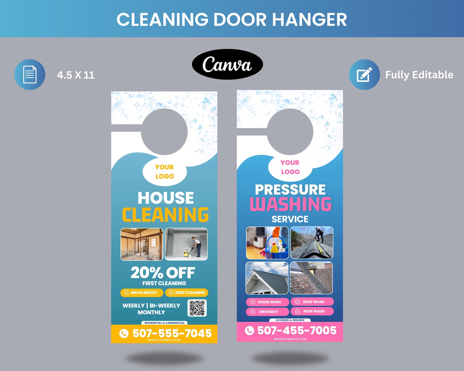 House Cleaning Door Hanger Pressure Washing Door Hanger Template, Door ...