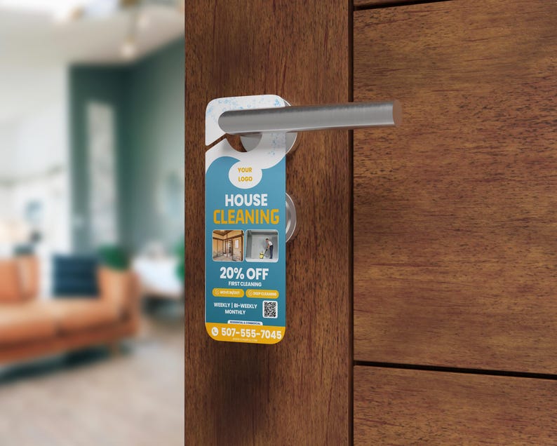 Cleaning Service Door Hanger Template: Pressure Washing, Canva (digital ...