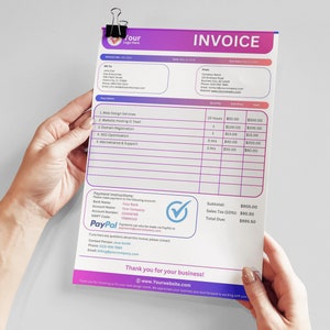 Invoice Template Editable, DIY Canva Invoice Template, Printable Small ...