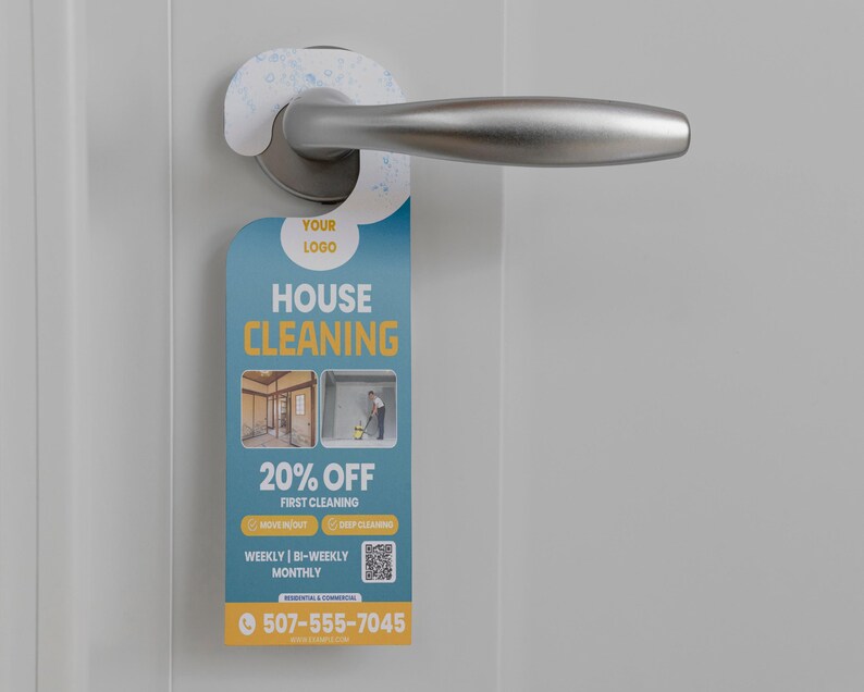 Cleaning Service Door Hanger Template: Pressure Washing, Canva (digital ...
