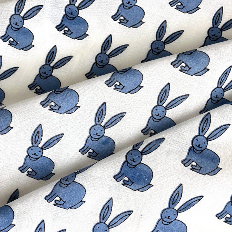 Rabbit Print Fabric - Etsy