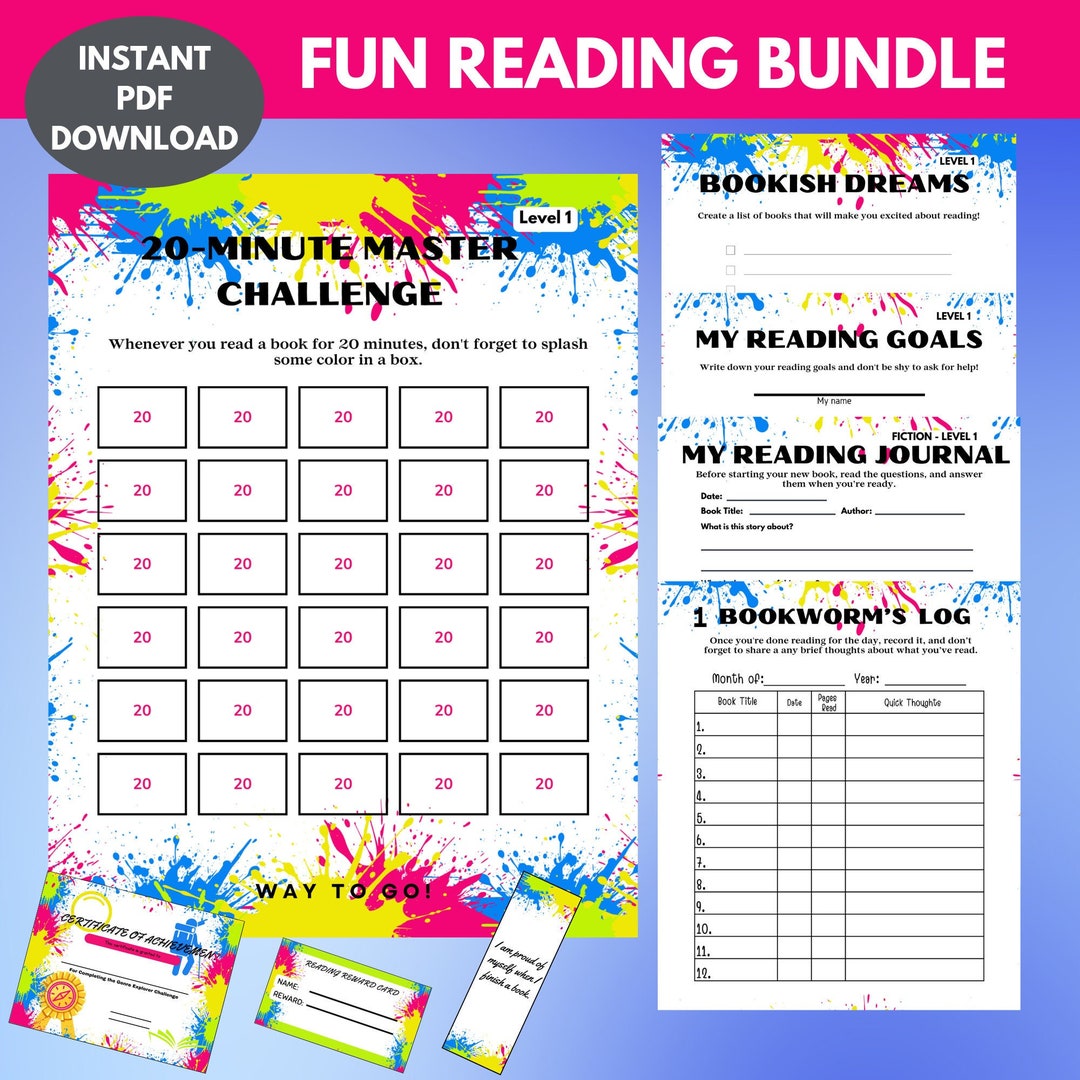 Reading Challenges With Reading Logs, Reading Journals, Certificates ...