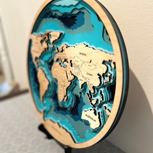 World Map (multi-layer), Custom Map, 3D Map, Ocean Decor, Atlantic ...