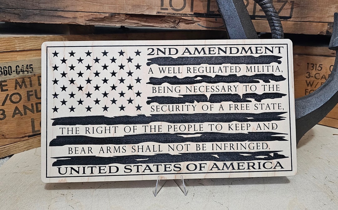 U.S. Flag With 2nd Amendment Wood Plaque - Etsy