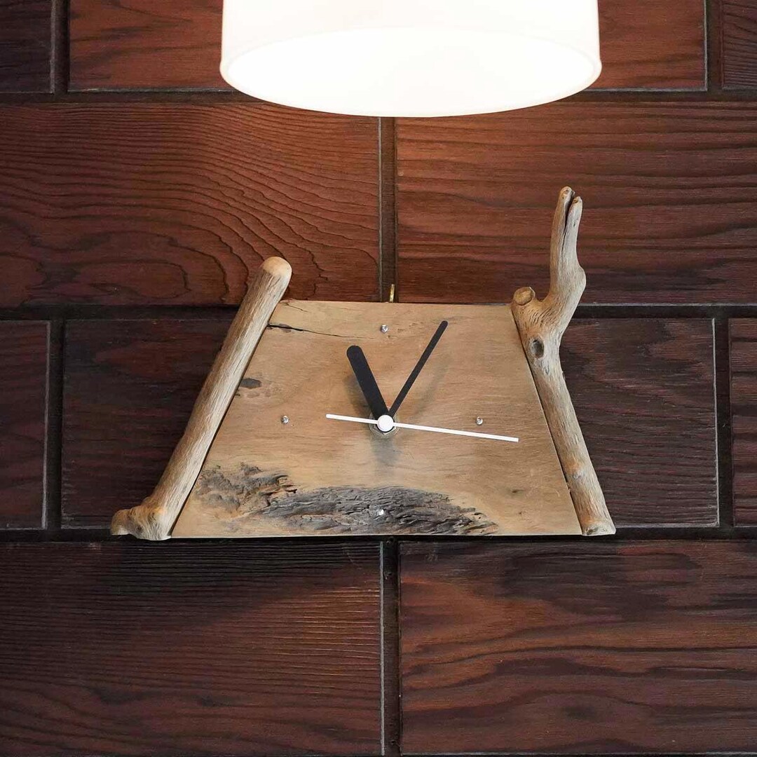 Driftwood Clock Table Clock Wall Clock Window Decoration Wooden Clock ...