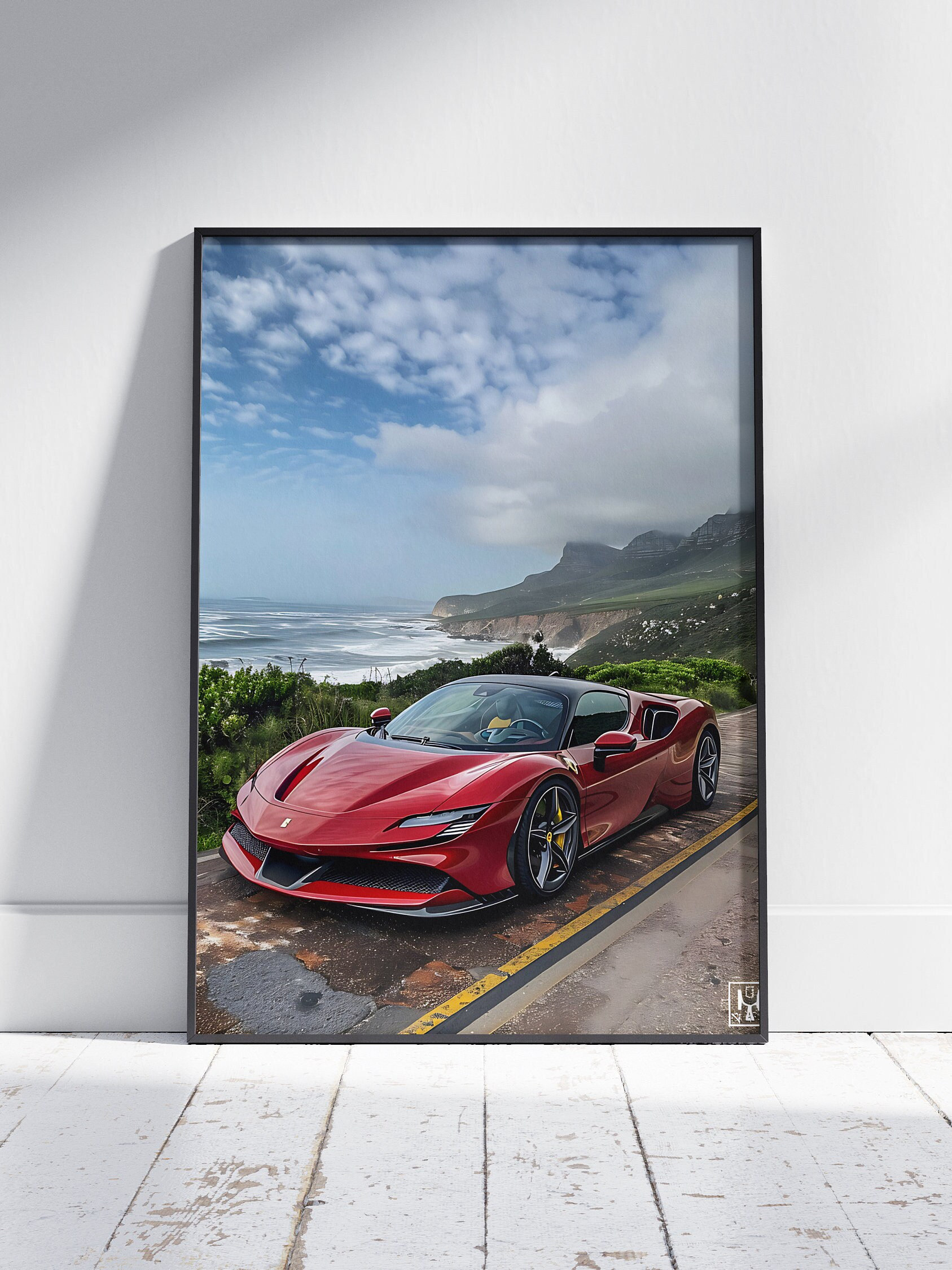 Ferrari SF90 Stradale Print, Super Car Poster, Ferrari Wall Art, Hyper ...