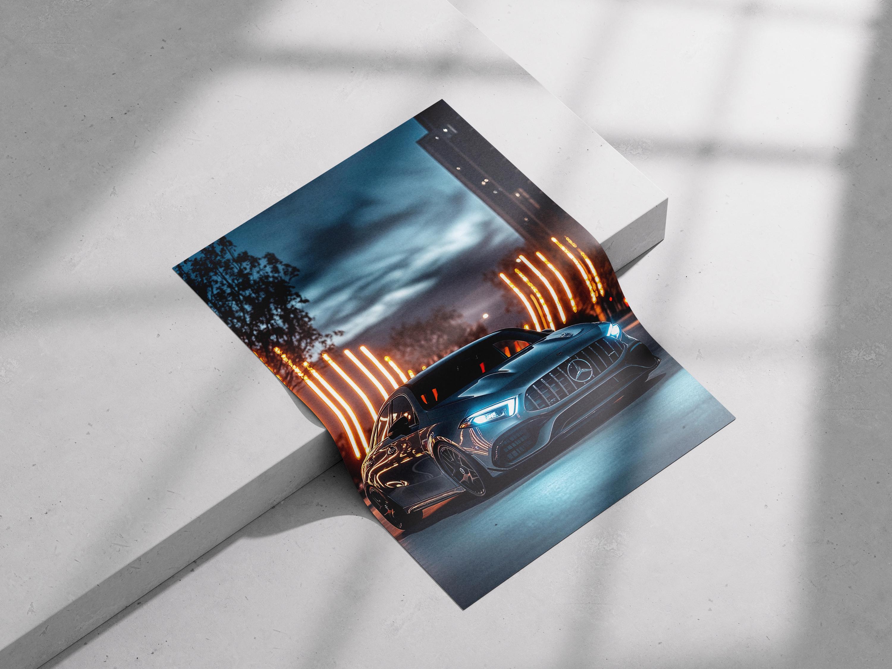 Mercedes-benz A45s AMG Print, Super Car Poster, Automotive Wall Art ...