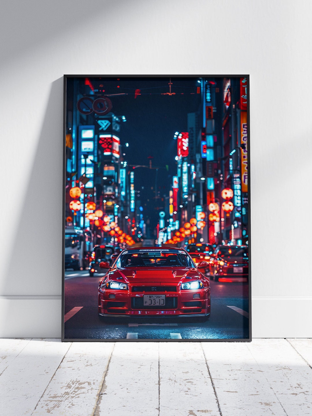 Nissan Skyline GTR R34 Print, Super Car Poster, Hyper Cat Poster, JDM ...