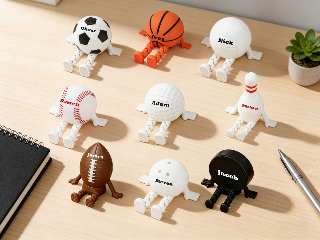 Personalized 3D Printed Sports Figurine, Custom Name Desk Decor, Office ...