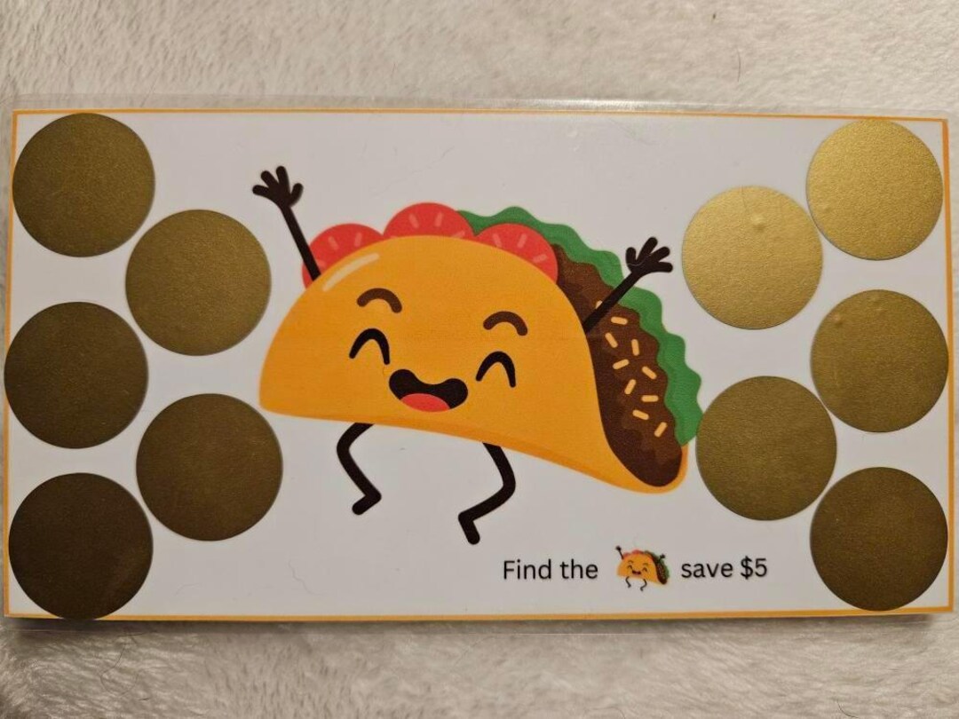 Taco Scratch-off Savings Challenge - Etsy