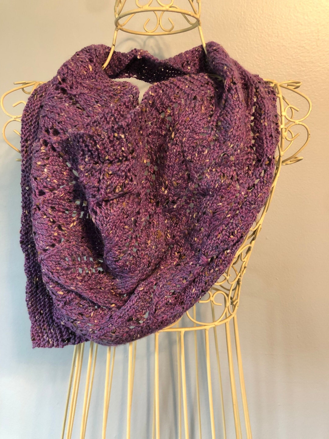 Purple Alpaca/wool Bandana Cowl Lace Cowl, Warm, Modern - Etsy