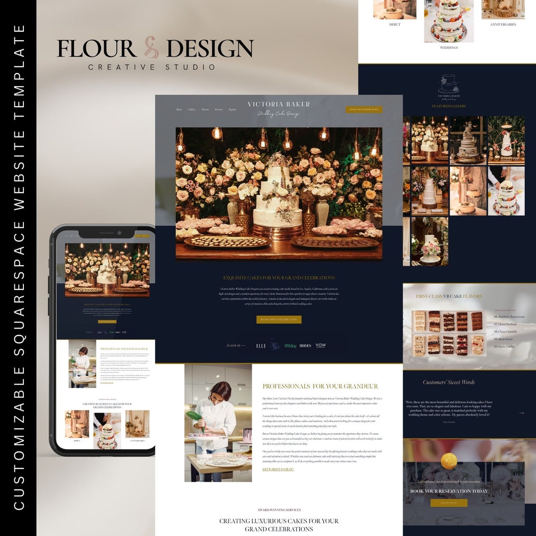 Victoria Bespoke Cake Designer Squarespace Website Template Luxury ...