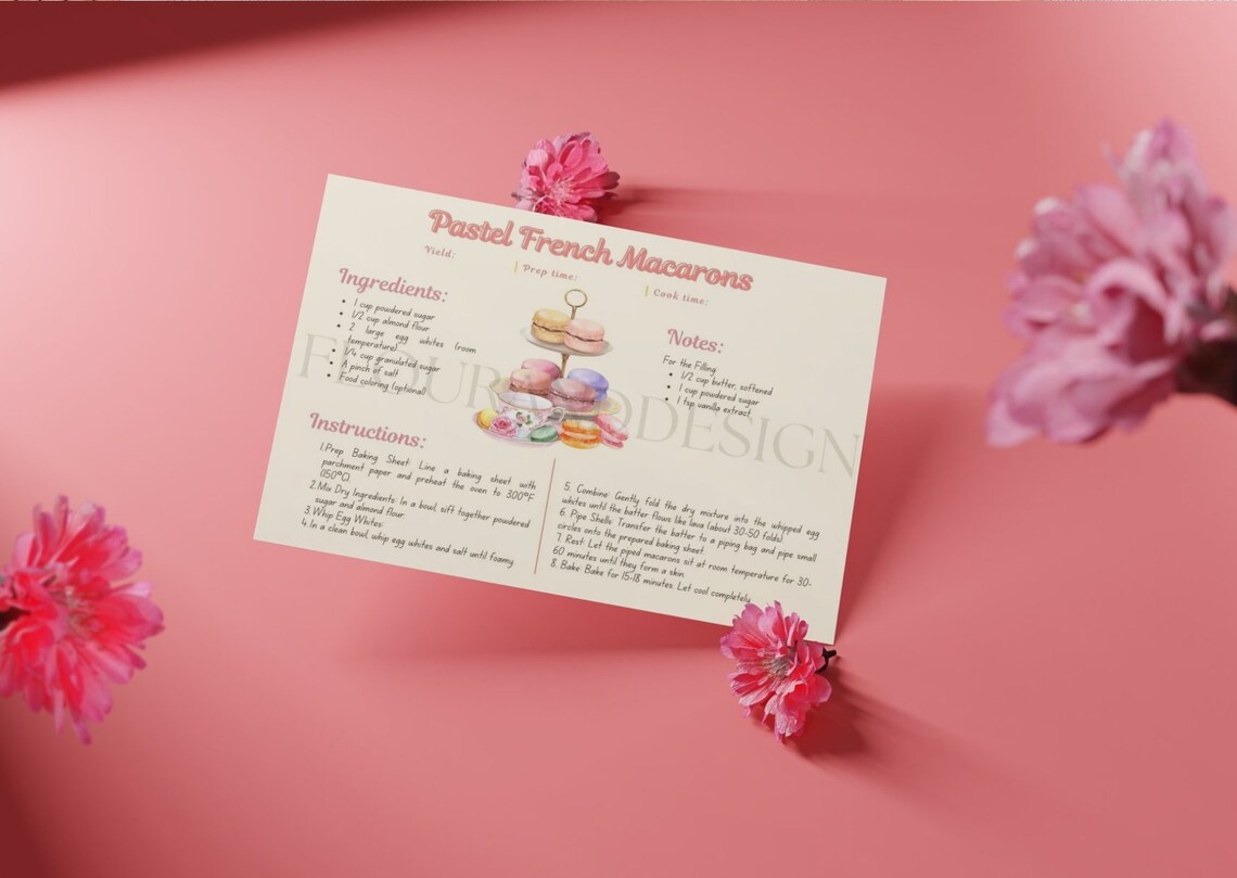 Editable Recipe Card Template, Bakers Recipe, Minimalist Recipe Card ...