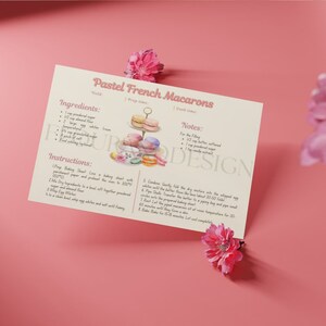 Editable Recipe Card Template, Bakers Recipe, Minimalist Recipe Card ...