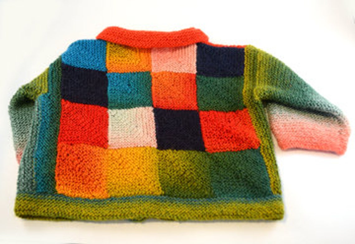 Baby Sweater-baby Blocks Jacket Knit Pattern Mitred Squares - Etsy