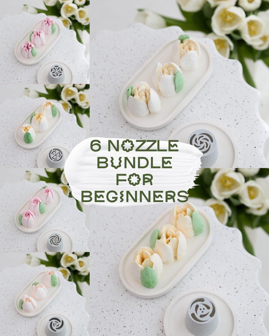 XXL Zephyr Tulip Piping Nozzle, BUNDLE Large Zefir Flower Tips, Icing ...