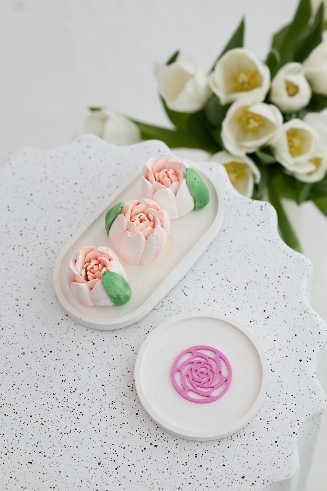 Zephyr Flower Pattern Plate, Marshmallow Bouquets, Cake Cupcake ...