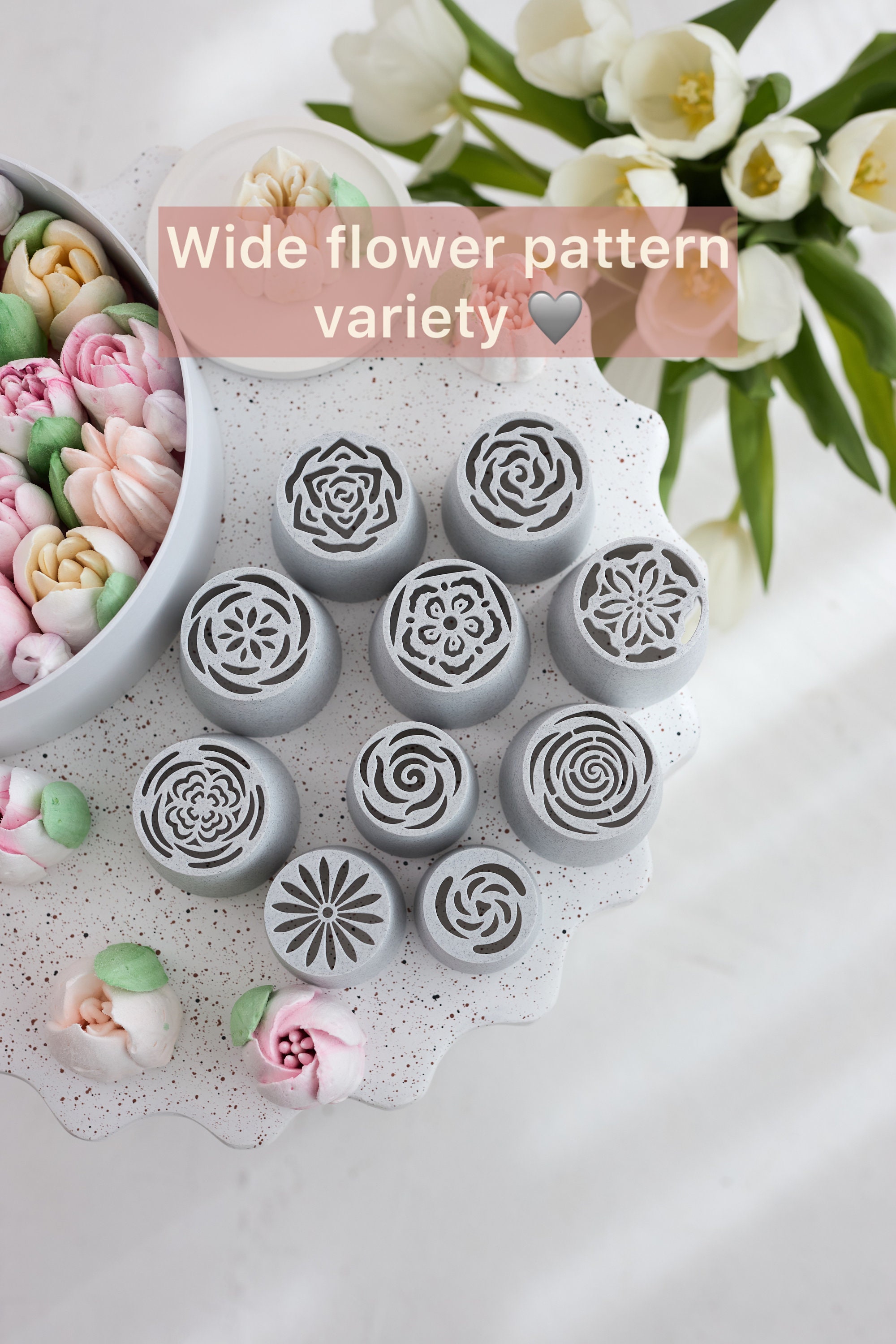 XXL Zephyr Tulip Piping Nozzle, BUNDLE Large Zefir Flower Tips, Icing ...