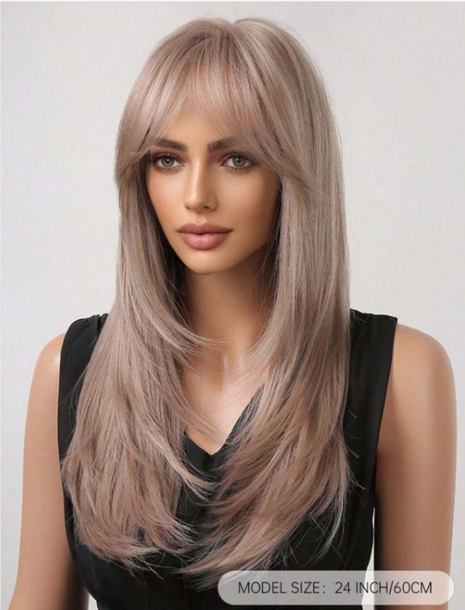 Blonde Wigs for Women,long Layered Wigs With Bangs Heat Resistant ...