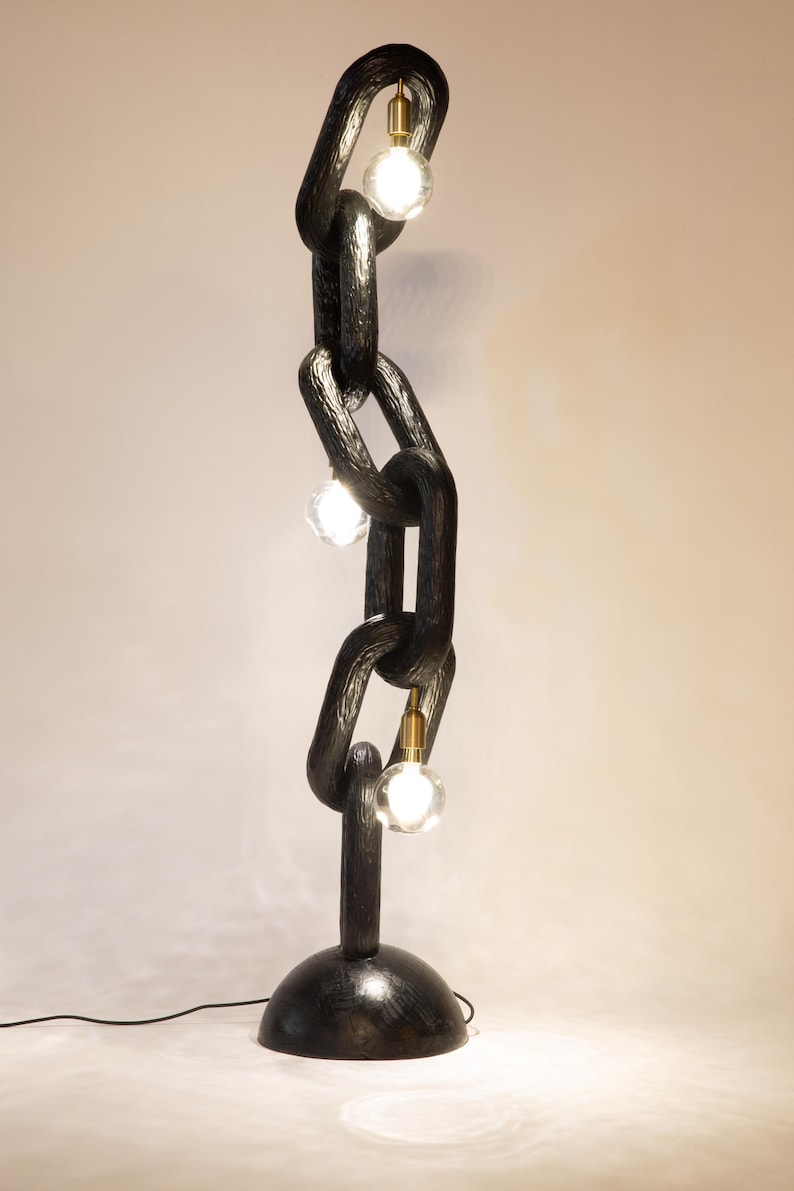Linkage Wooden Chain Floor Lamp | Modern Sculptural Lighting ...