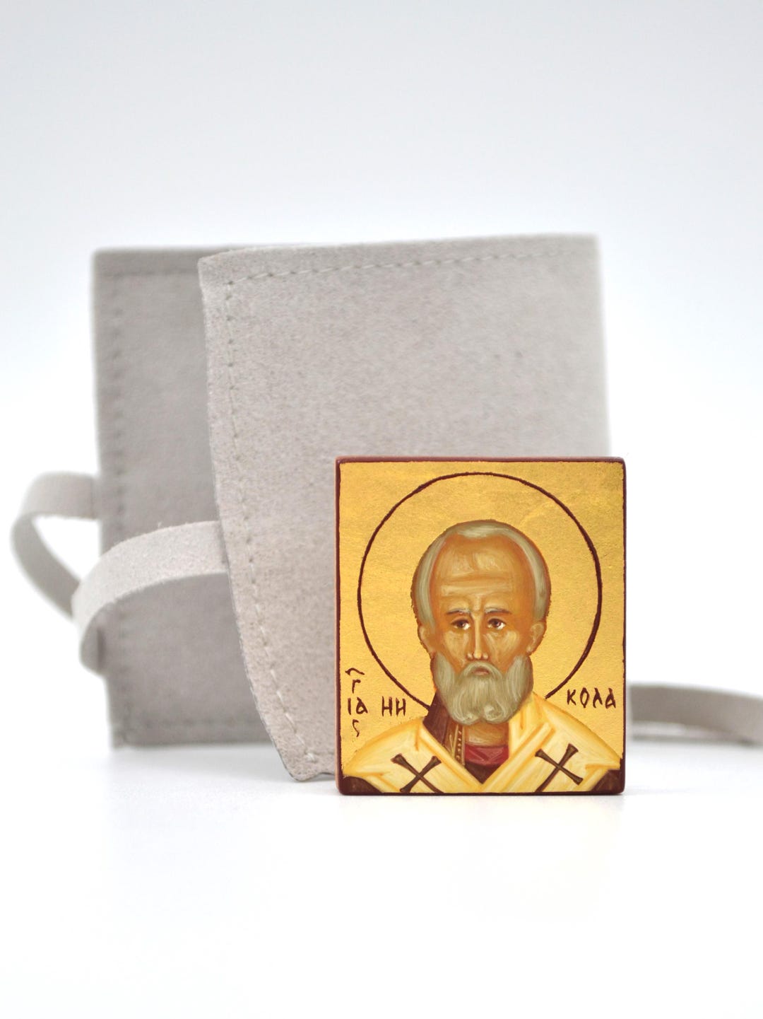 Saint Nicholas Archbishop of Myra Travel Size Icon Hand Painted Icon ...