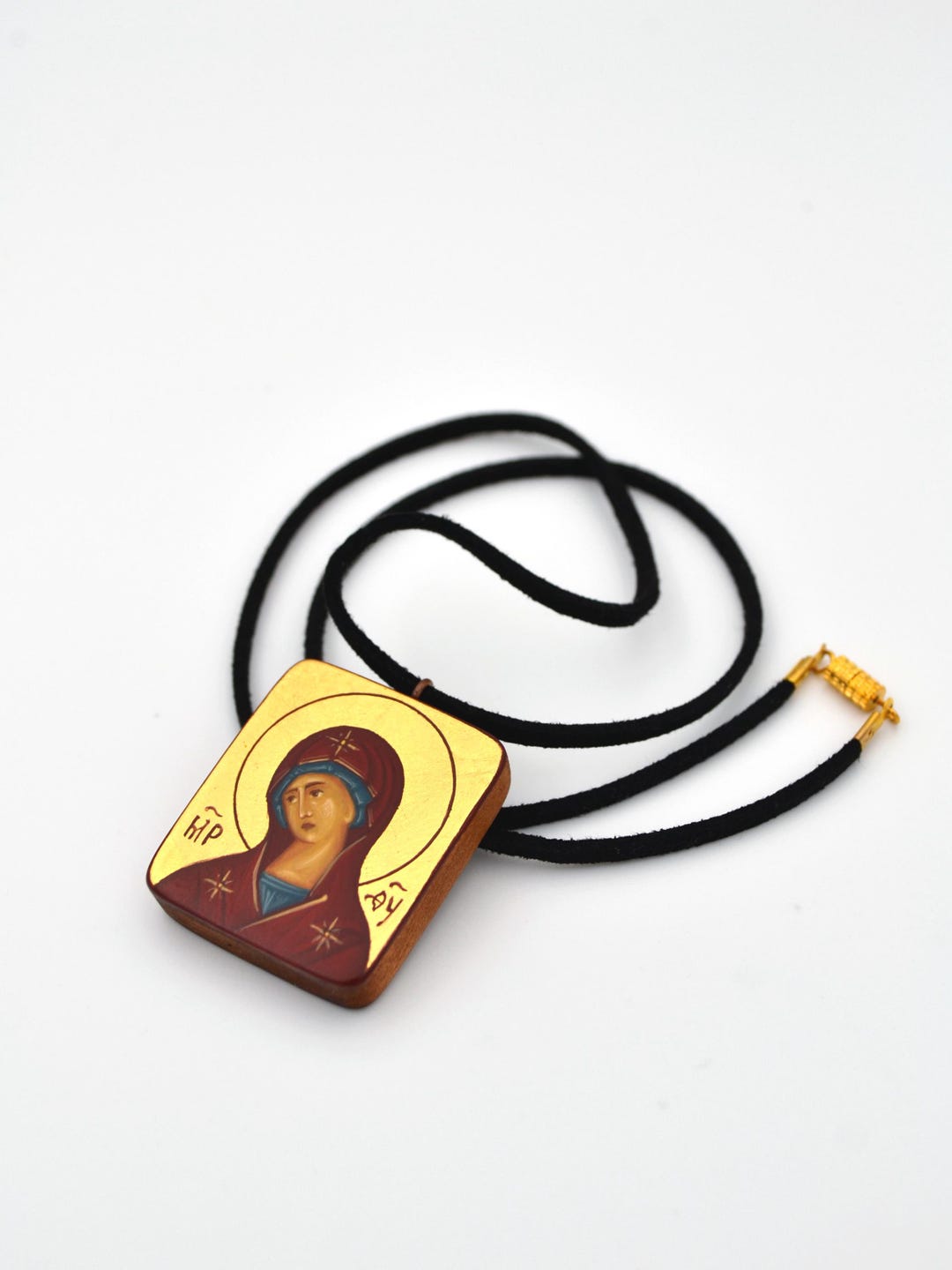 Mother of God Orthodox Necklace Icon Pendant Hand Painted Icon Orthodox ...