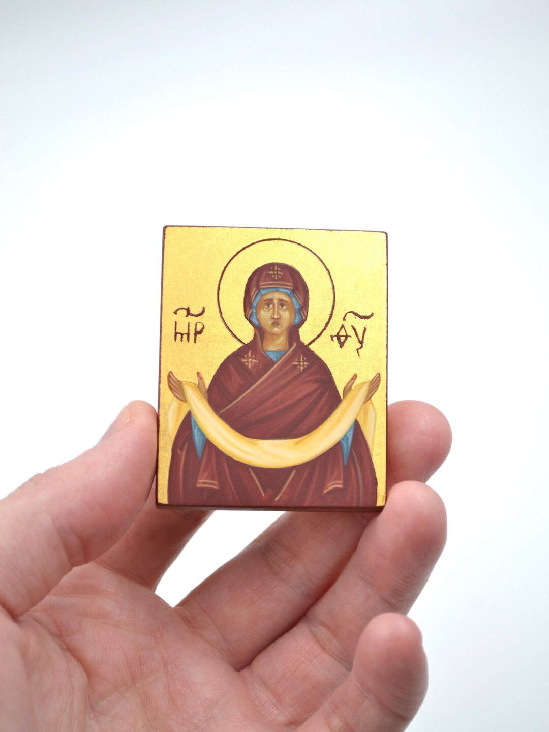Theotokos Mother of God Travel Size Icon Hand Painted Icons Orthodox ...