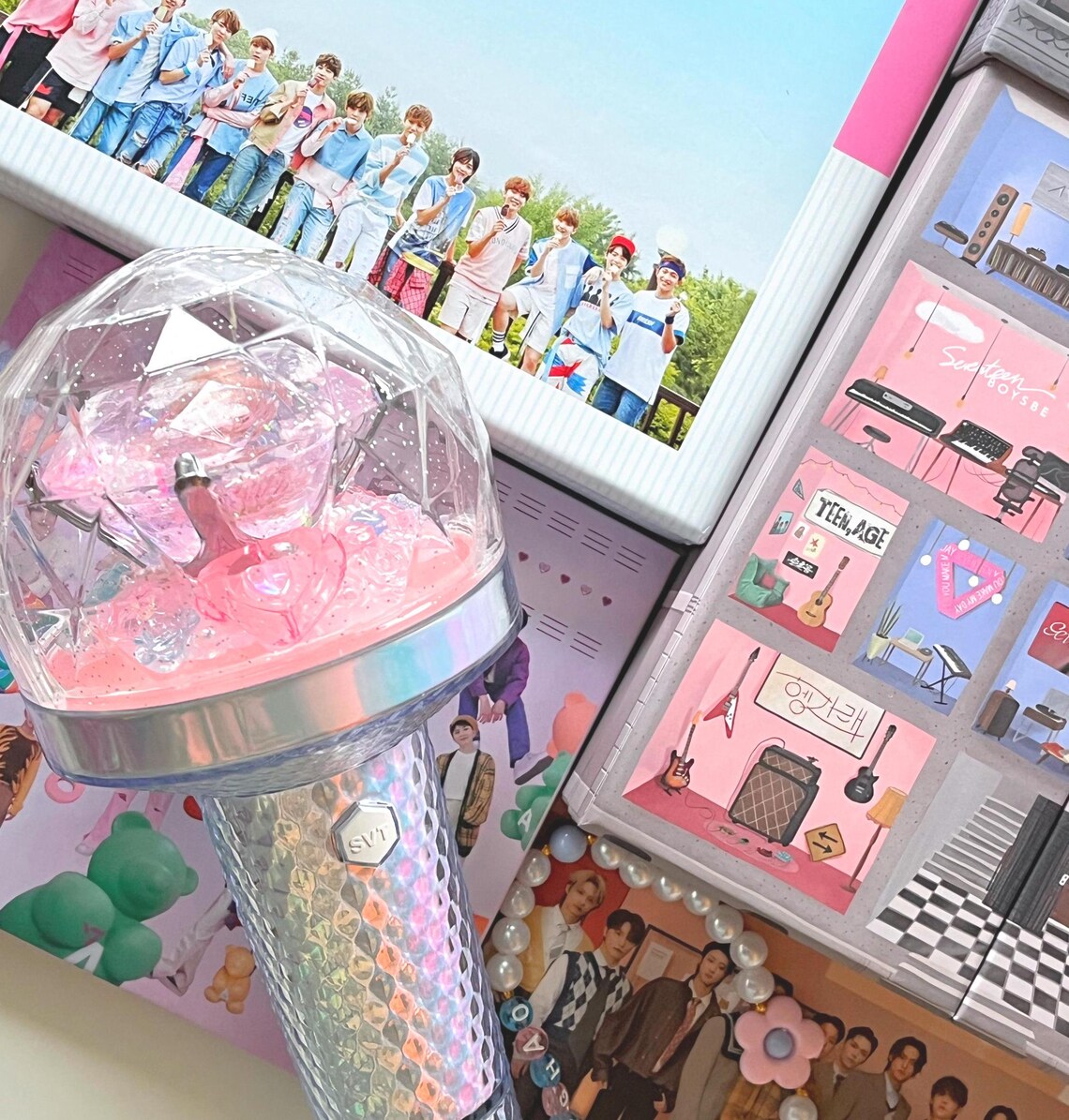 PREORDER Seventeen Member Rose Quartz & Serenity Caratbong Lightstick ...