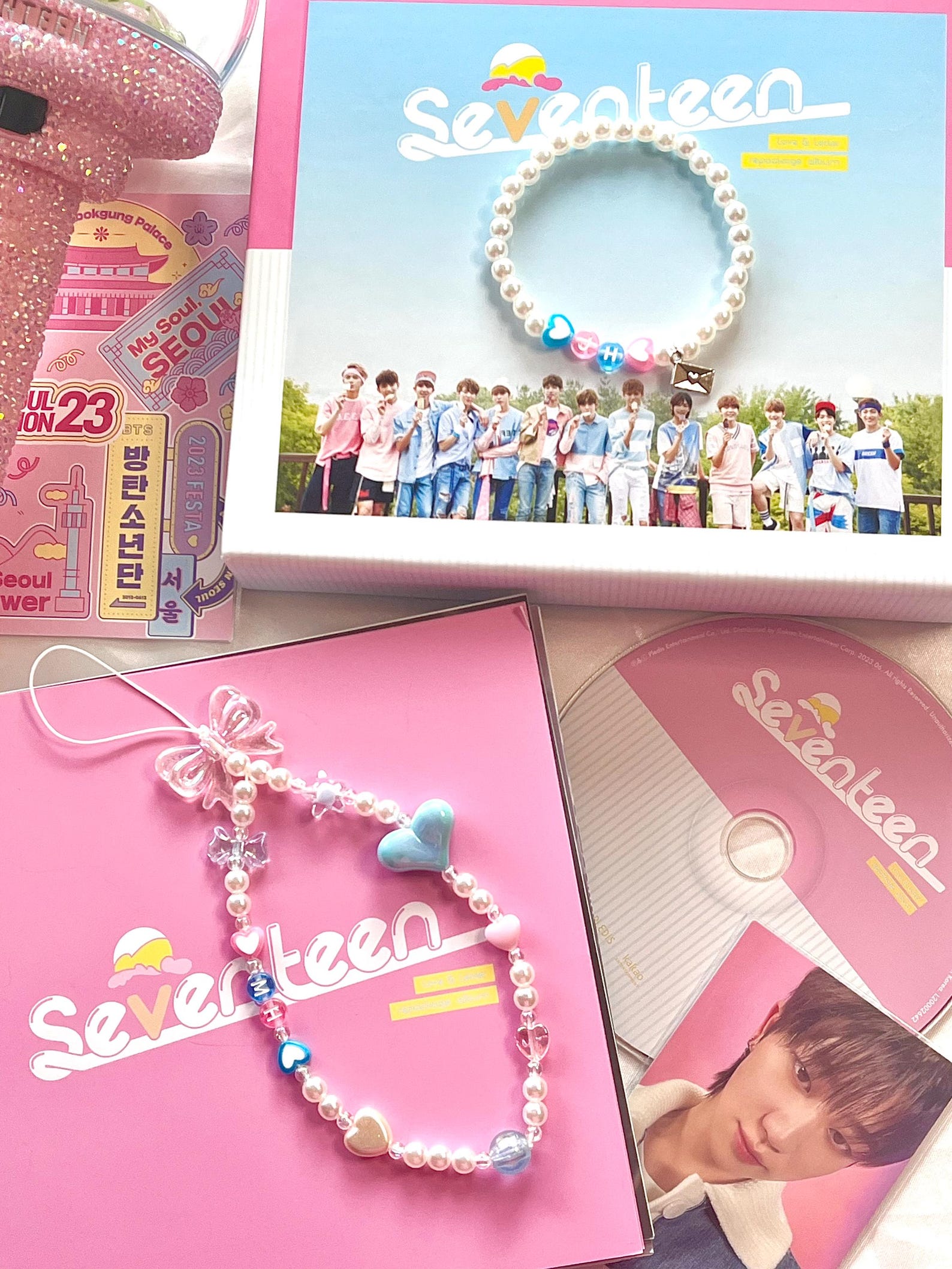 SEVENTEEN 'love & Letter' Rose Quartz and Serenity Inspired Phone Charm ...