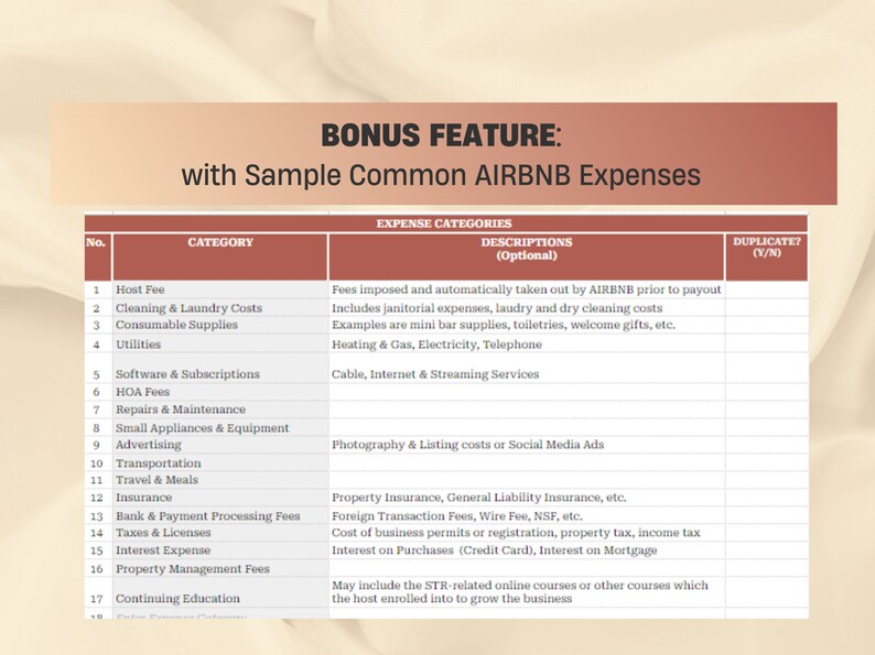 Airbnb Spreadsheet Template Airbnb Spreadsheet for Hosts Airbnb ...