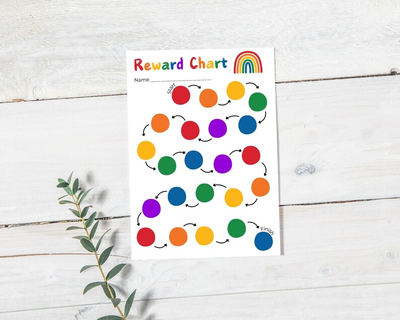 Rainbow Reward Chart | for Kids | Instant Download PDF | DIY Sticker ...