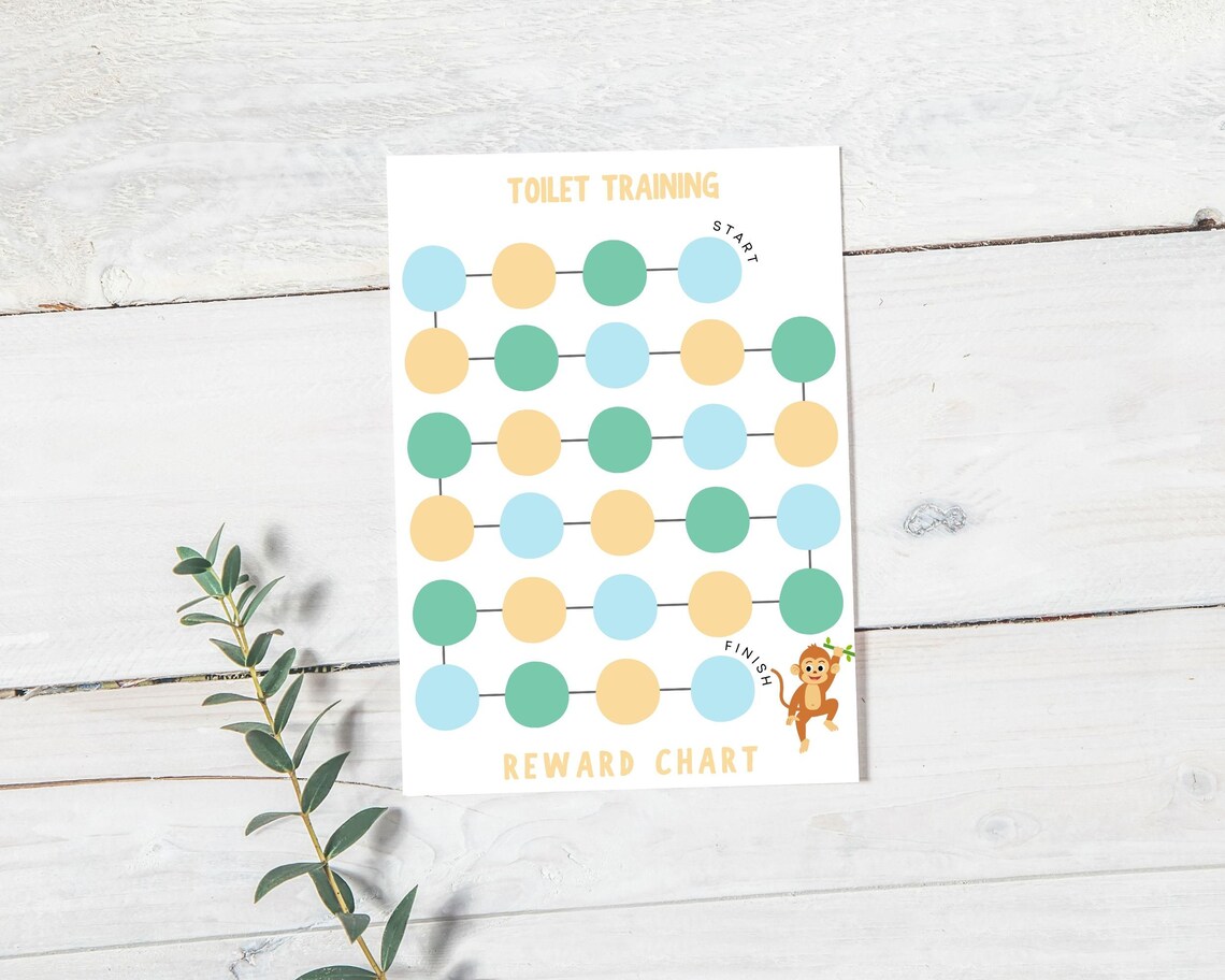 Monkey Toilet Training Reward Chart | for Kids | Instant Download PDF ...