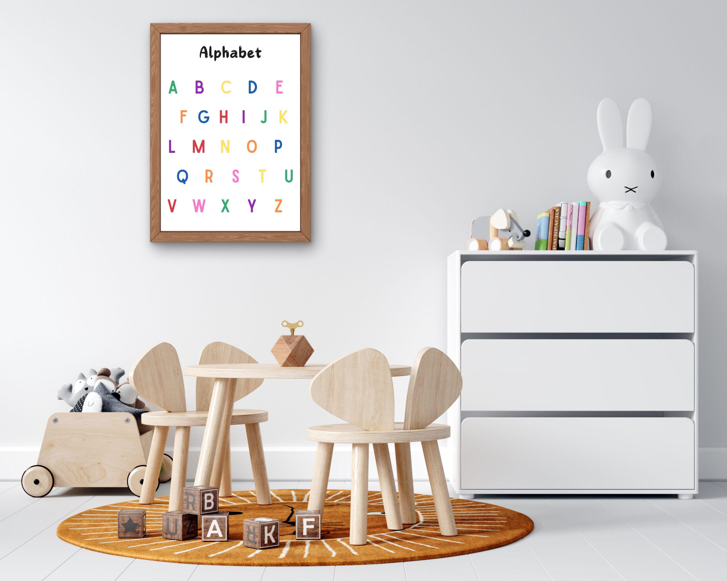 Alphabet Learning Poster: Colourful ABC Wall Art (digital Download) - Etsy